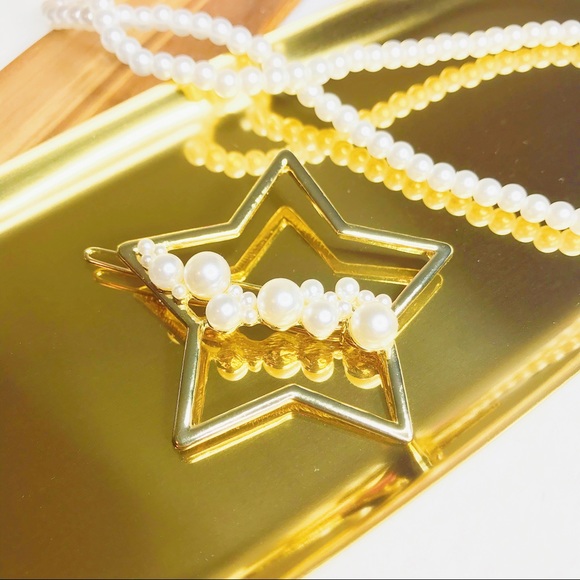 Accessories | New Pearl Gold Star Hair Pins | Poshmark